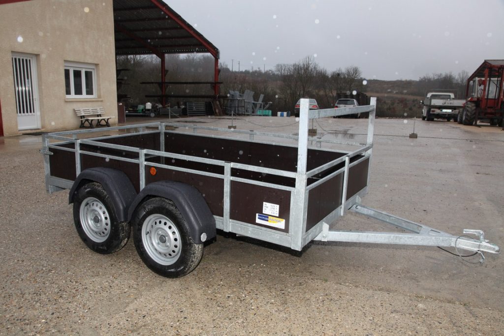 Remorque double essieux large 2.58m/1.52m - Remorques Aquitaine