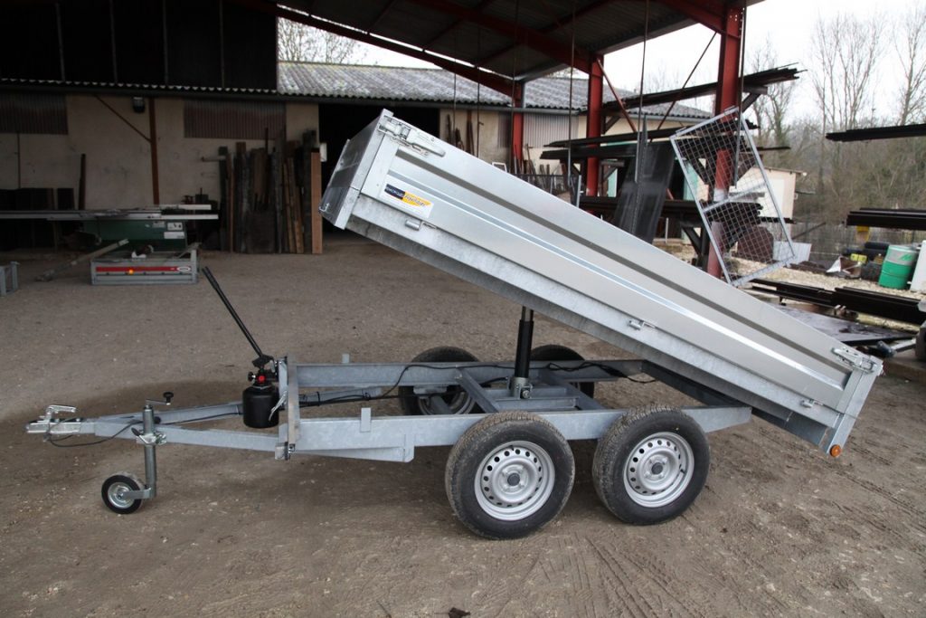 Remorque plateau benne double essieux 2.55m/1.50m - Remorques Aquitaine